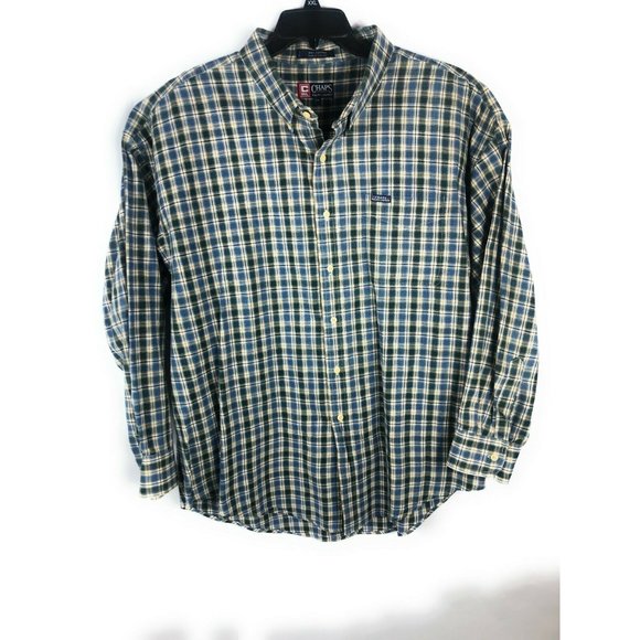 Chaps | Shirts | Chaps Easy Care Mens Shirt 2xb Long Sleeve Blue Green ...